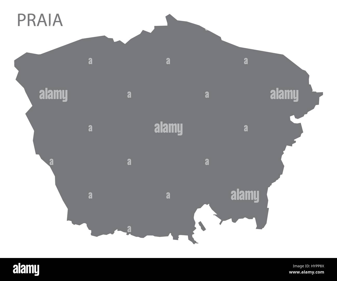 Praia Cape Verde municipality map grey illustration silhouette Stock ...