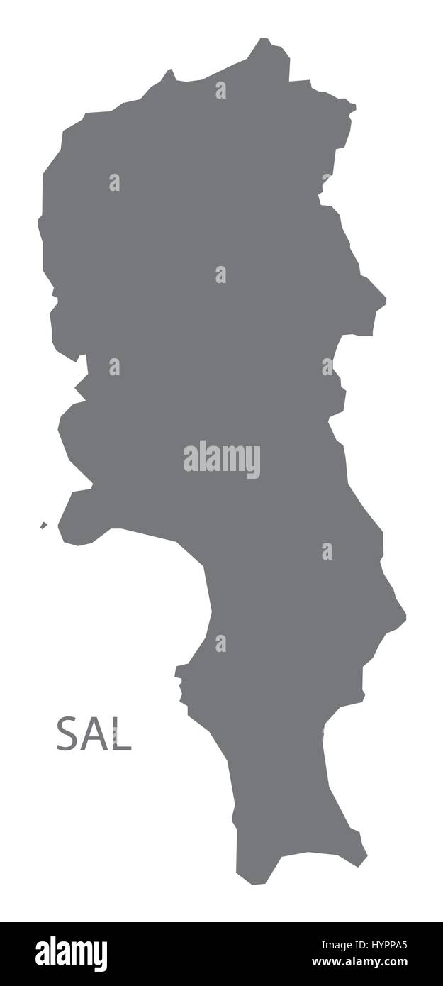 Sal Cape Verde municipality map grey illustration silhouette Stock ...