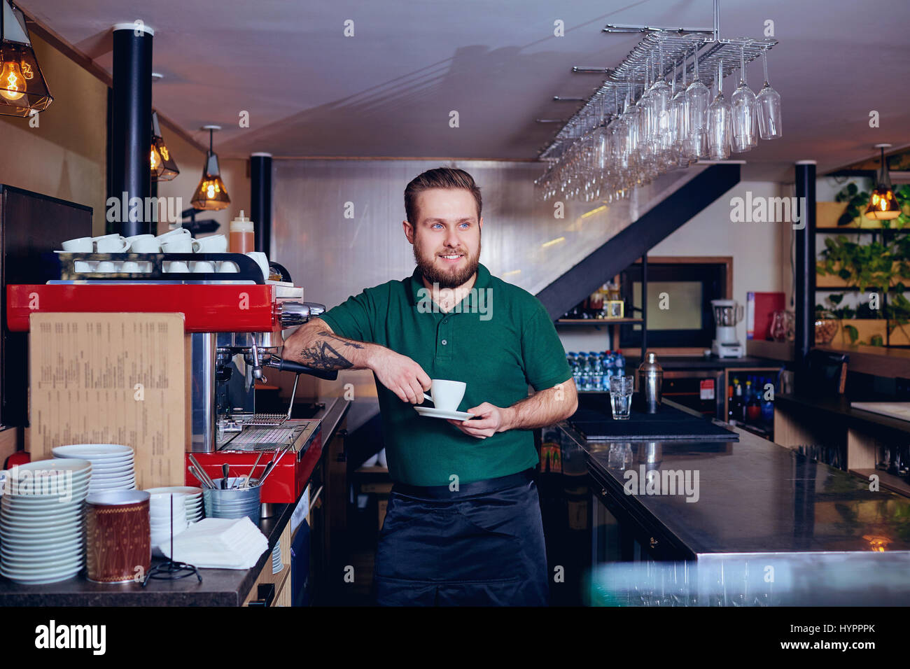 Bartender behind bar hi-res stock photography and images - Alamy