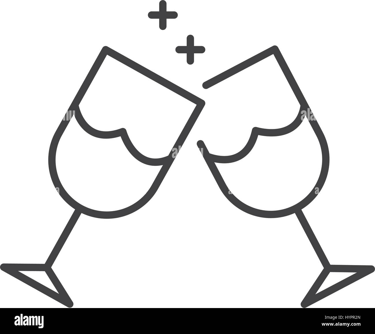 Clink glasses Line Icon Style Stock Vector Image & Art - Alamy