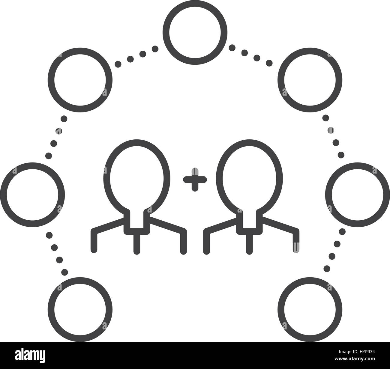 Line Icon Teamwork Style Stock Vector Image & Art - Alamy