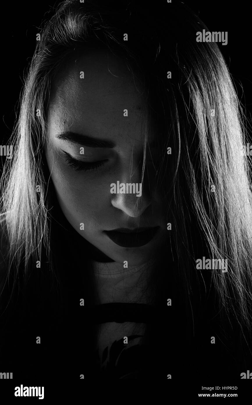 High contrast girl Black and White Stock Photos & Images - Alamy