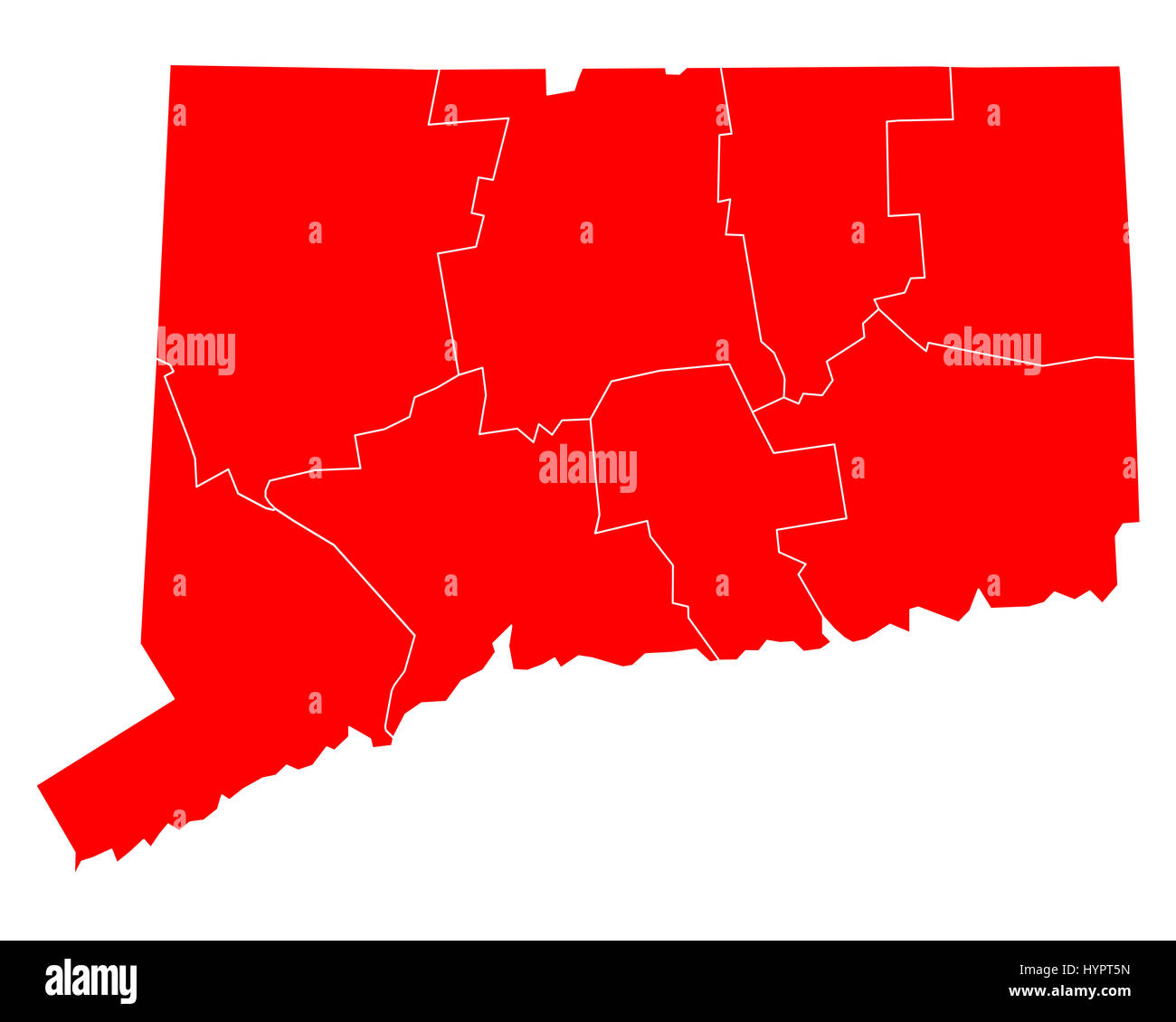 Connecticut county map Cut Out Stock Images & Pictures - Alamy