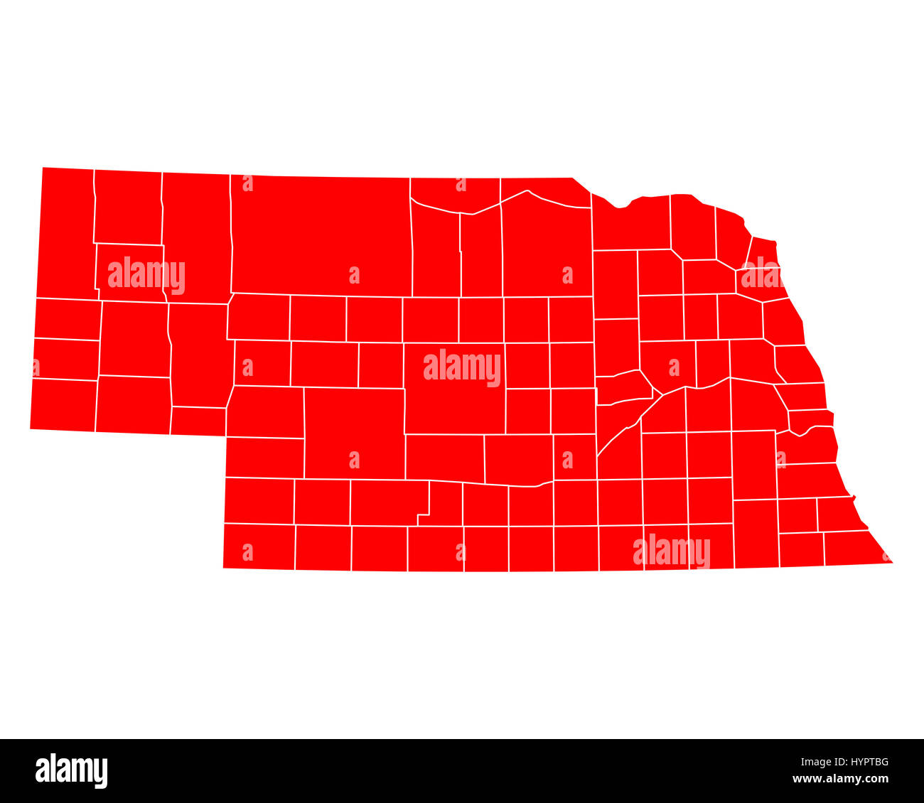 Map of Nebraska Stock Photo - Alamy