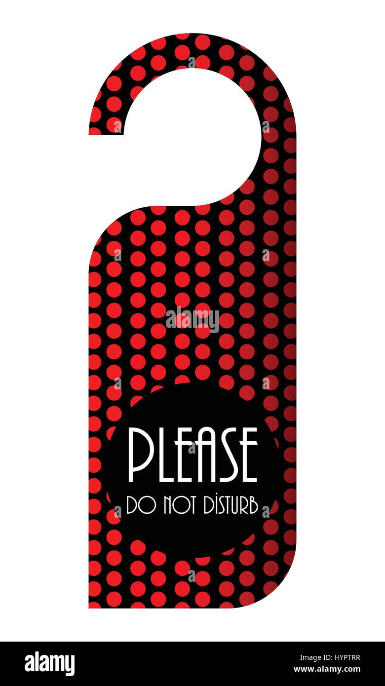 do not disturb red dotted door hanger, vector design Stock Vector Image ...