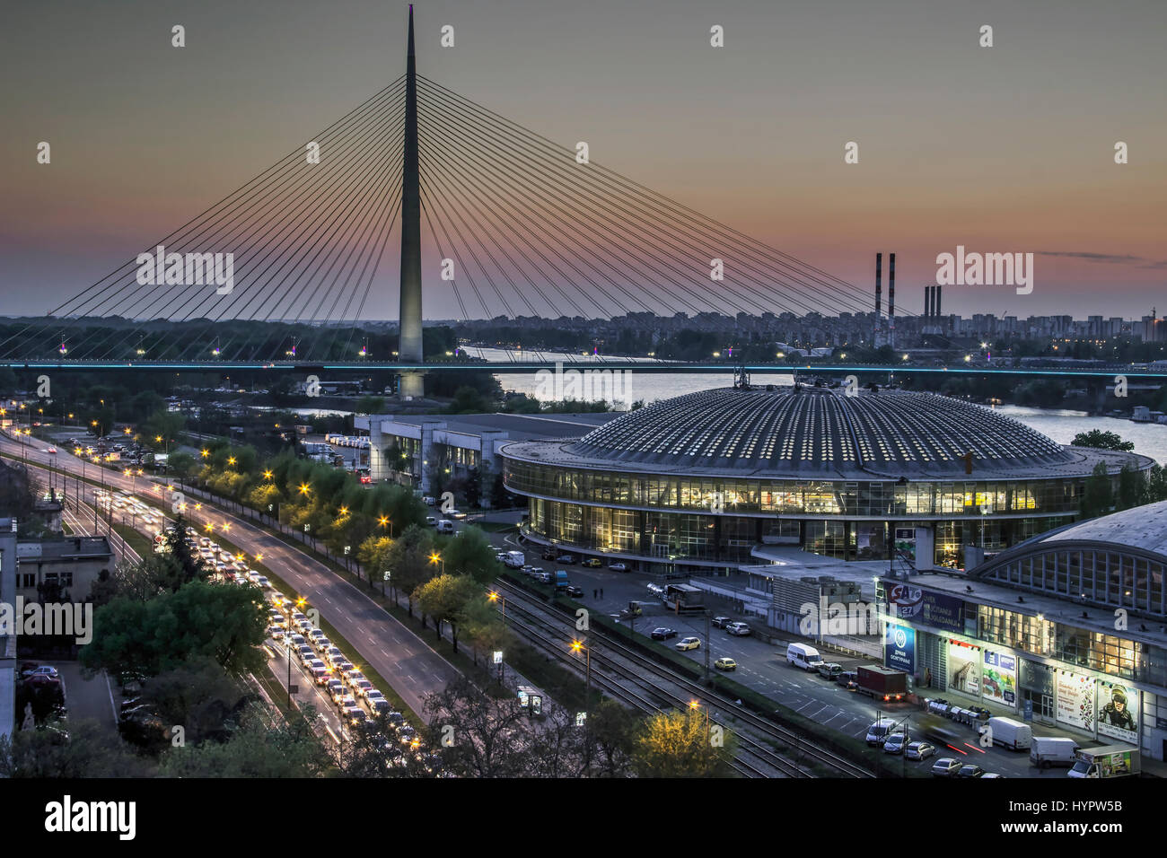 Cityscape roof bridge hi-res stock photography and images - Alamy