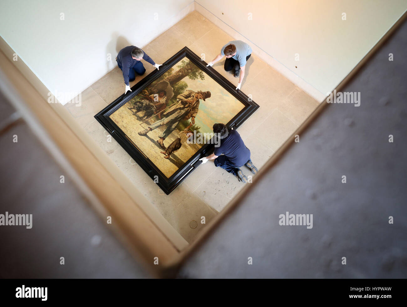 Art technicians (from left) Andy Cavanagh, Angus Wolf and Paul McCall ...