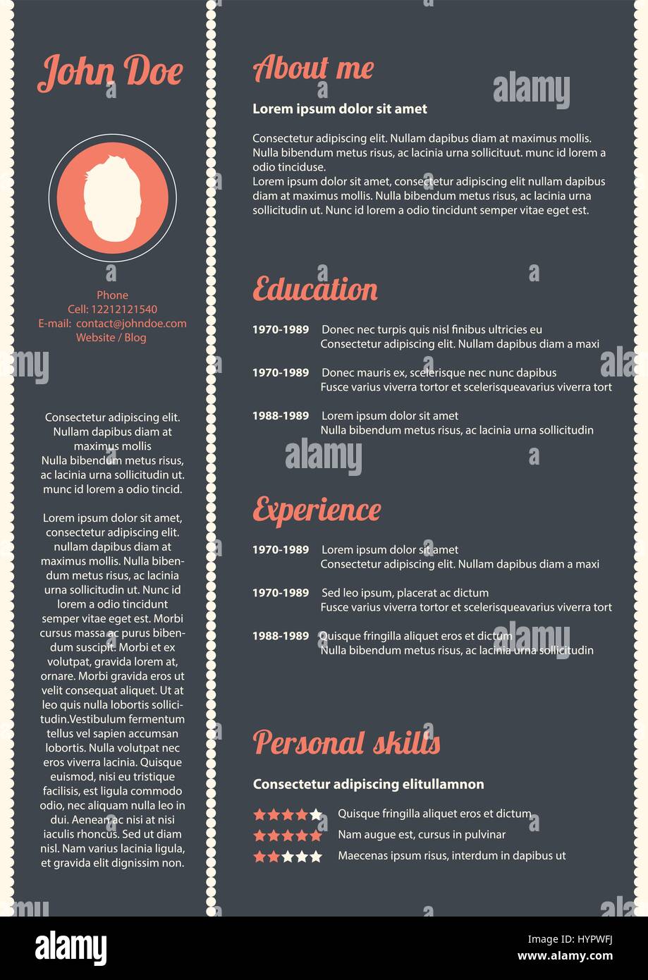 Curriculum vector vectors hi-res stock photography and images - Alamy