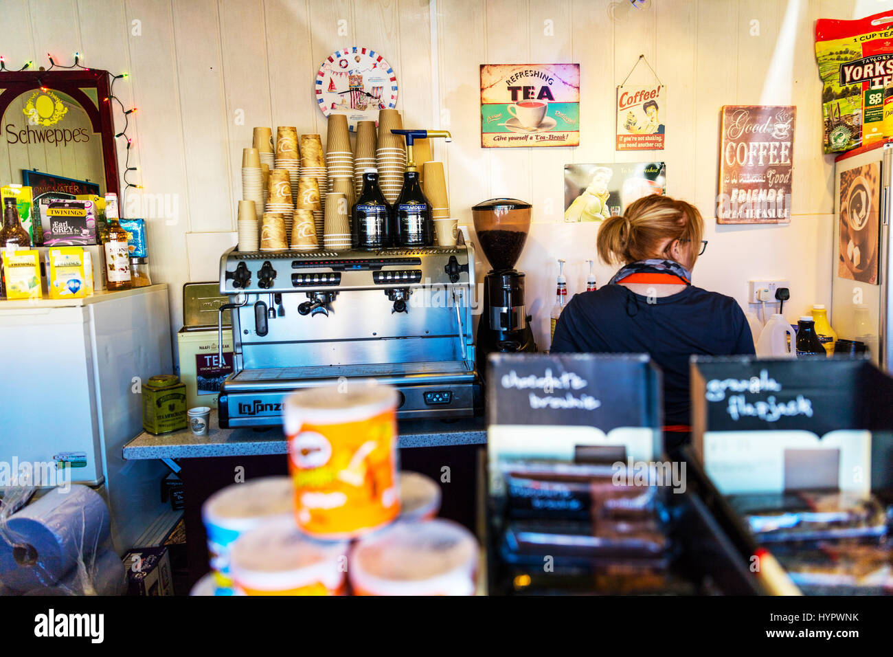 coffee barista machine in coffee shop coffee barista worker working ...