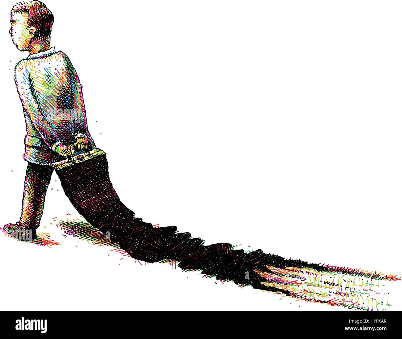 Cartoon Man Walking Away