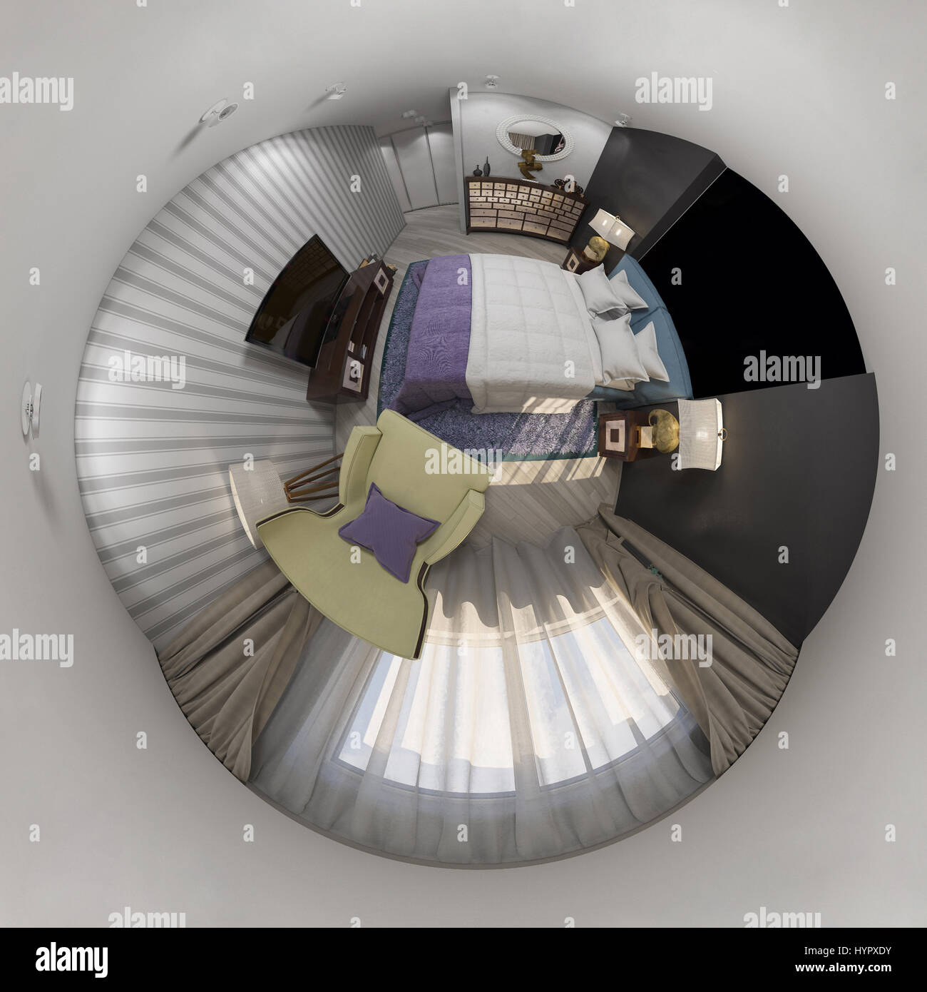 3d illustration of interior design spherical 360 degrees, seamless ...