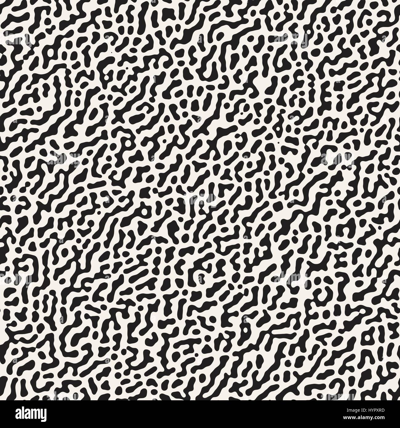 Vector Seamless Grunge Pattern. Black and White Organic Shapes. Messy ...