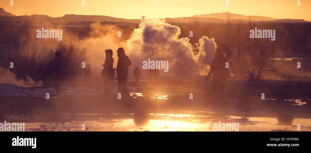 Geysir Hot Spring Area (Strokkur) in the Golden Circle in Iceland's ...