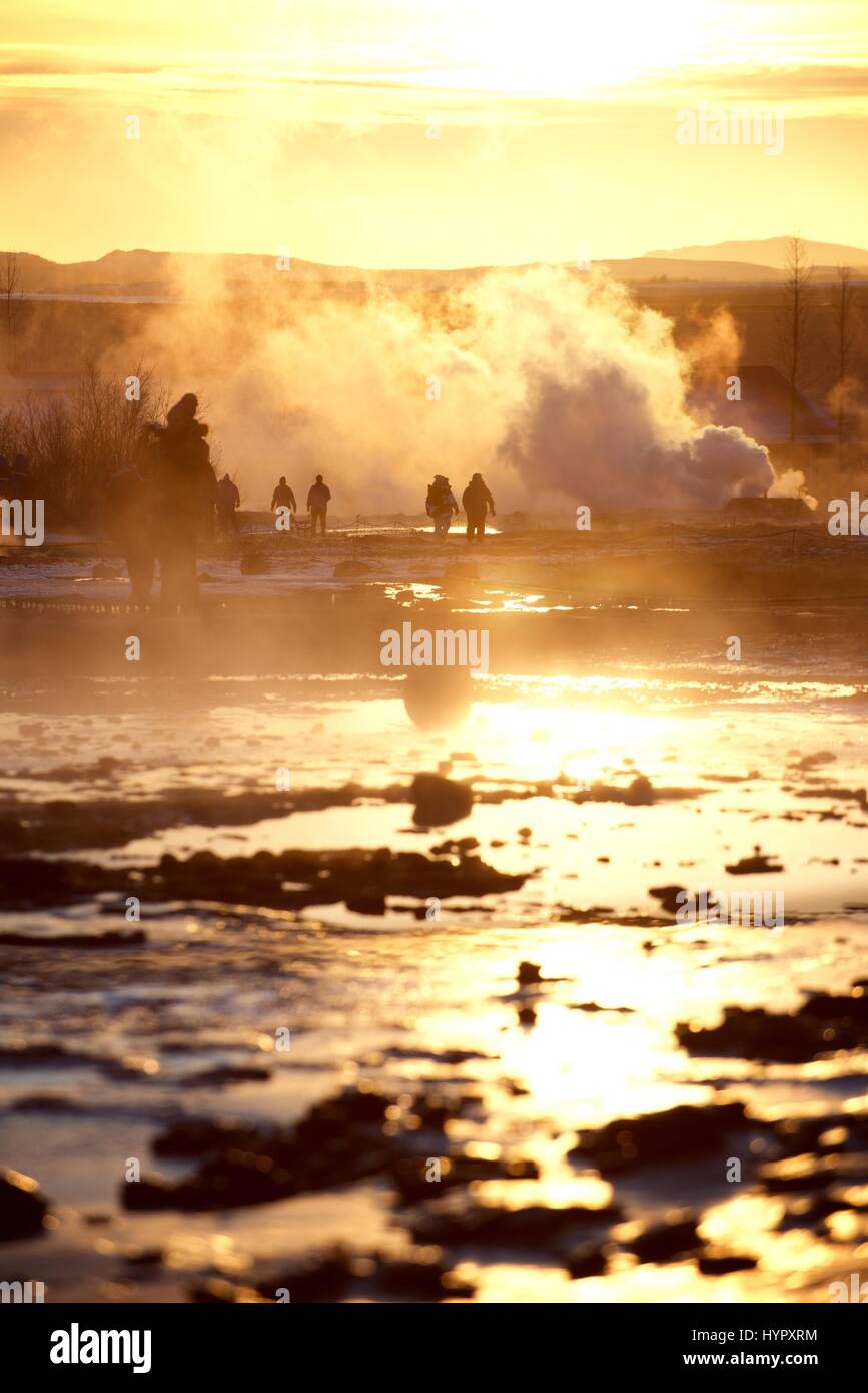Geysir Hot Spring Area (Strokkur) in the Golden Circle in Iceland's ...