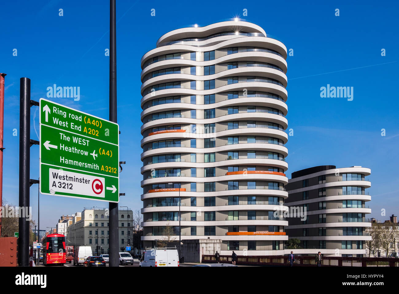 Riverwalk Apartment Buildings, Pimlico, London, England, U.K Stock ...