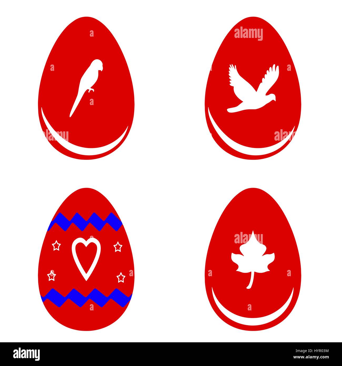 red Easter eggs with shapes vector Stock Vector Image & Art - Alamy