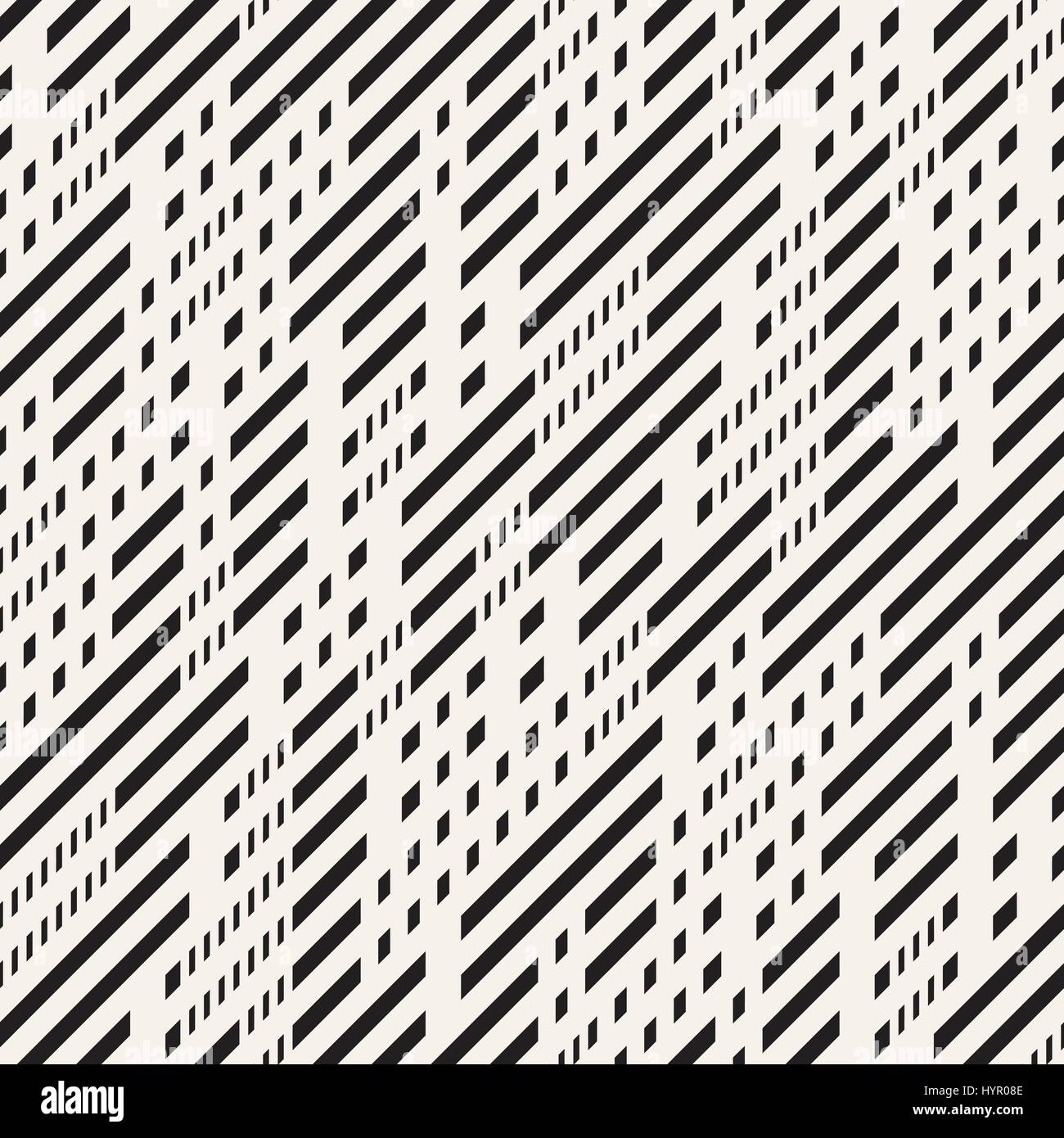 Black and White Dashed Lines Pattern. Modern Abstract Vector Seamless ...