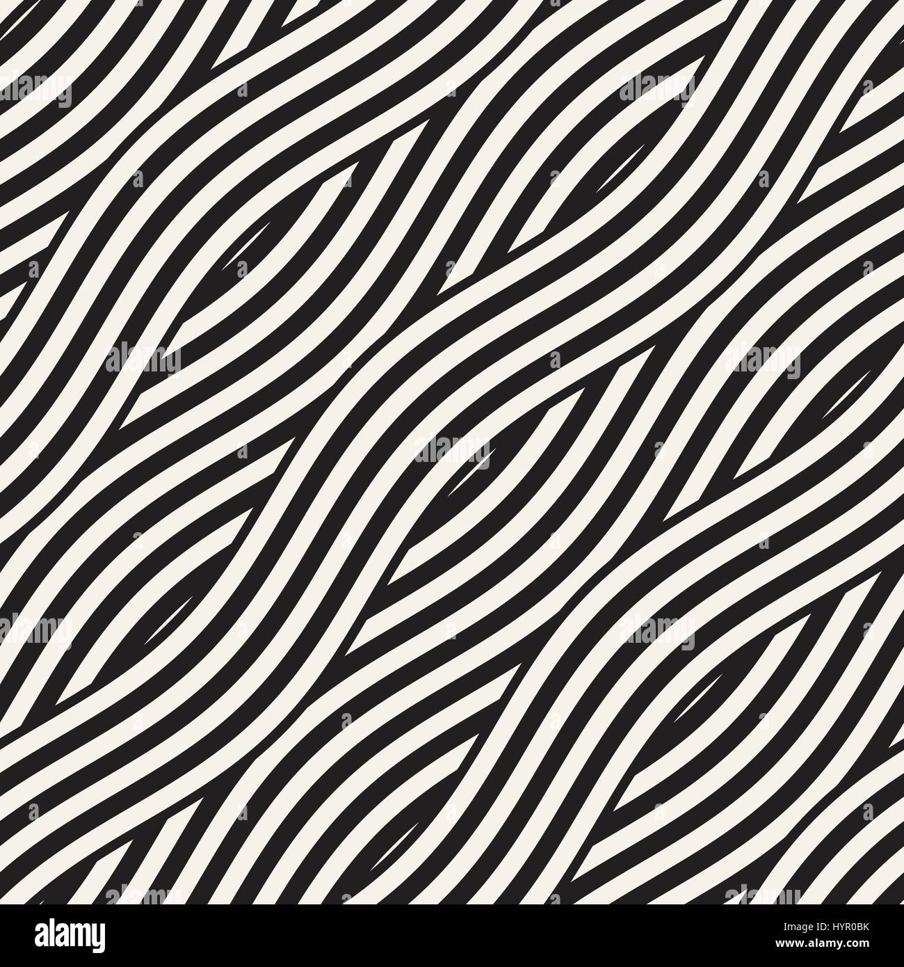Abstract geometric pattern with wavy lines. Interlacing rounded stripes ...