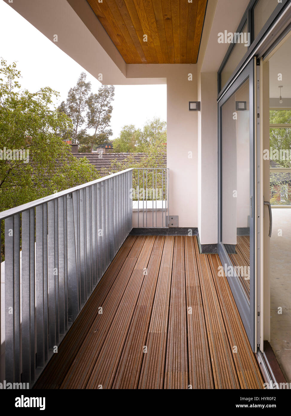 Exterior view of balcony showing timber floor. Rathmines Crescent ...
