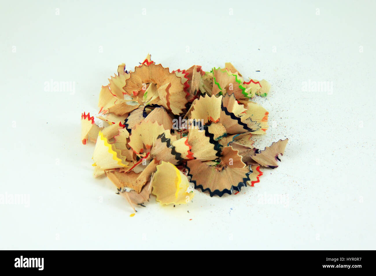 Crayon saw dust. Color pencil sawdust Stock Photo - Alamy