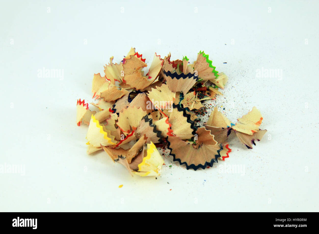 Crayon saw dust. Color pencil sawdust Stock Photo - Alamy