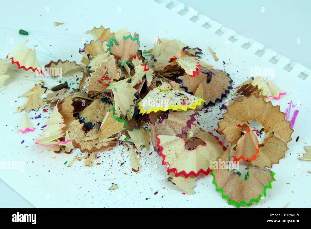 Crayon saw dust. Color pencil sawdust Stock Photo - Alamy