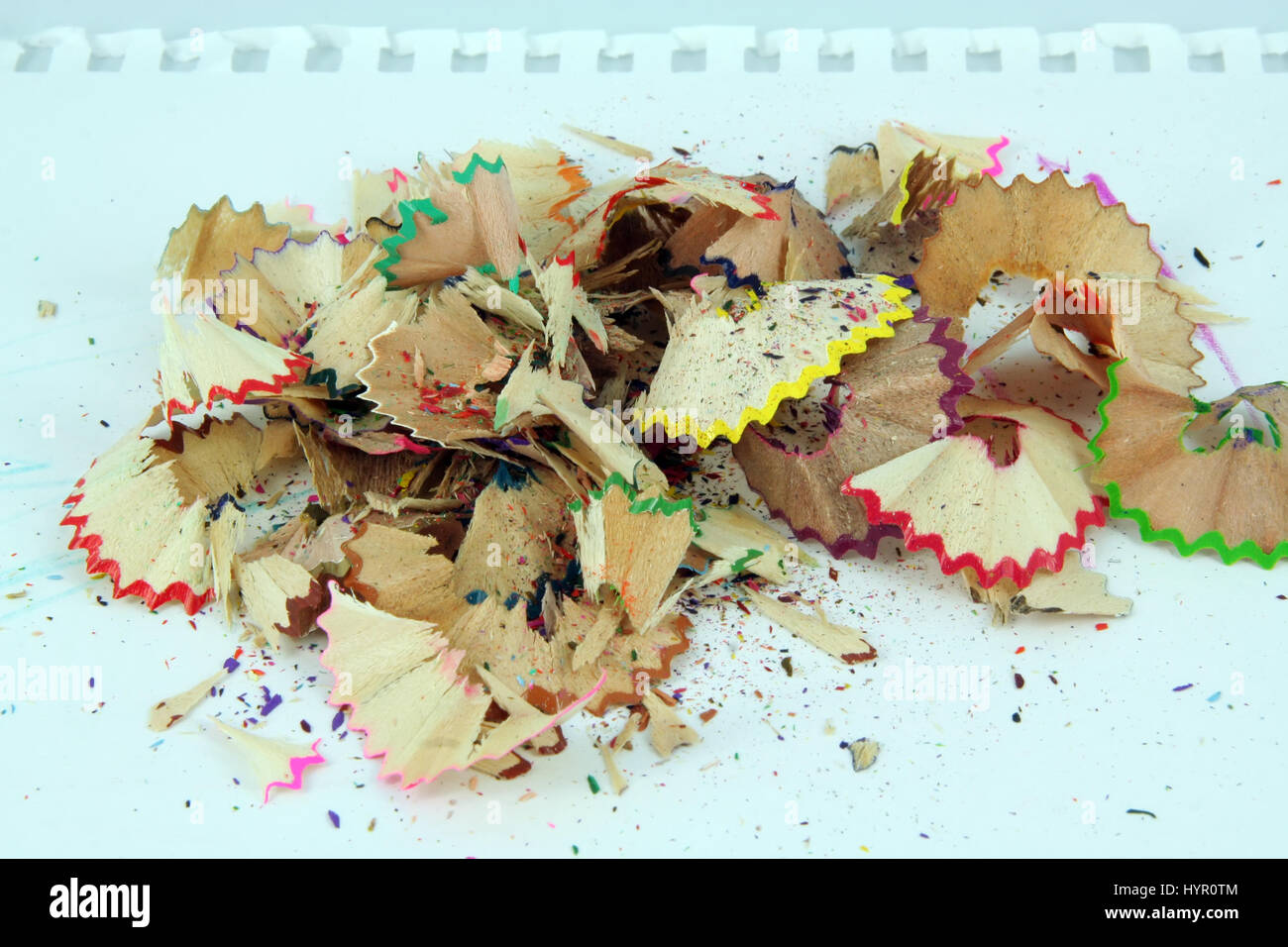 Crayon saw dust. Color pencil sawdust Stock Photo - Alamy