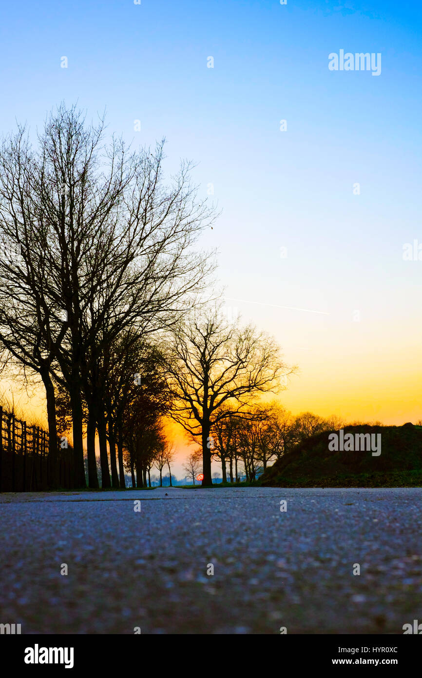 Colorful sunset rural landscape, showing the typical countryside ...