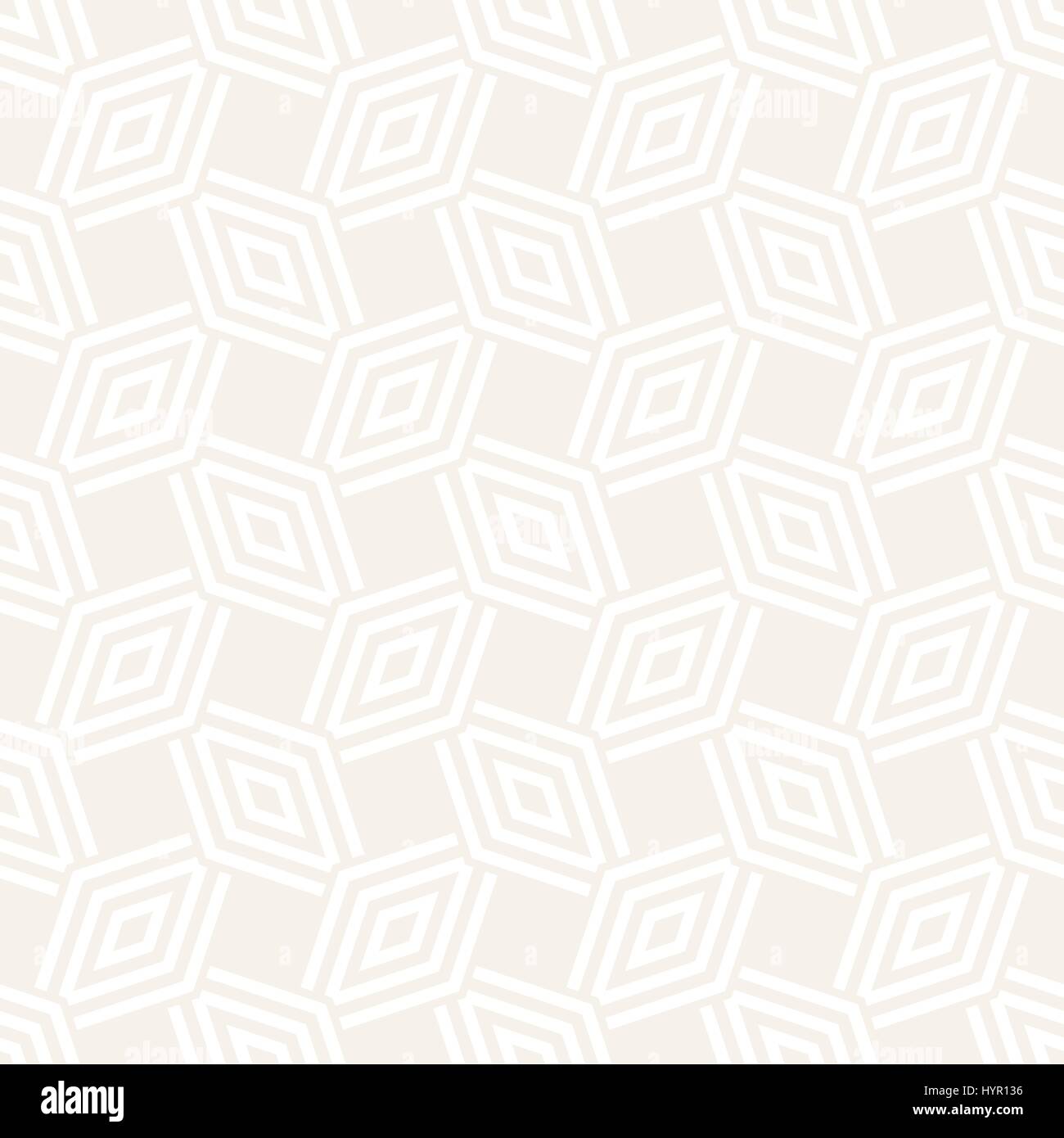 Subtle Ornament With Striped Rhombuses. Vector Seamless Monochrome ...