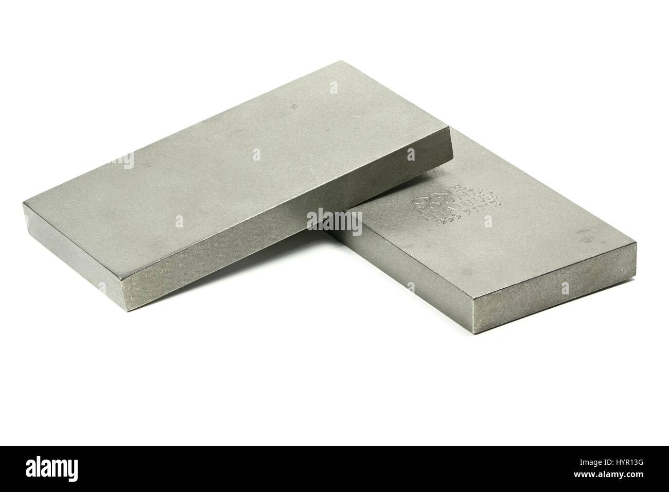 titanium ingots isolated on white background Stock Photo - Alamy