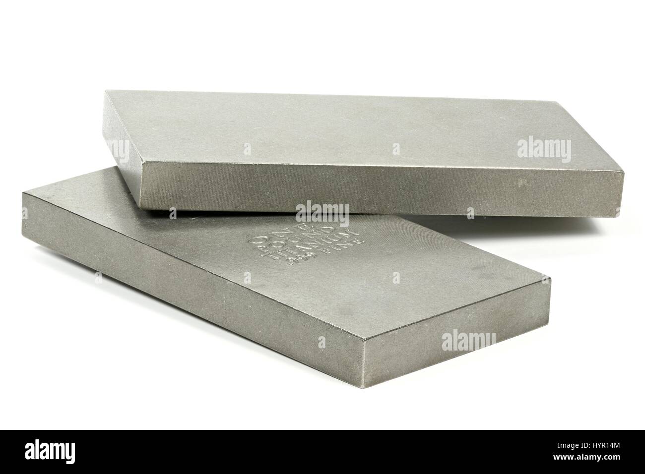 titanium ingots isolated on white background Stock Photo - Alamy