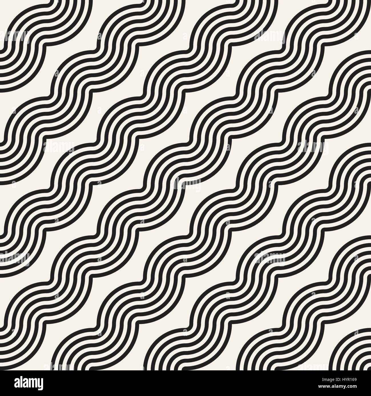 Seamless wavy lines pattern. Repeating vector texture. Stylish stripes ...