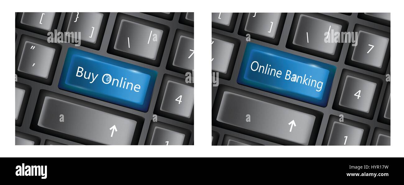 Keyboard key with enter button banking Stock Vector Image & Art - Alamy