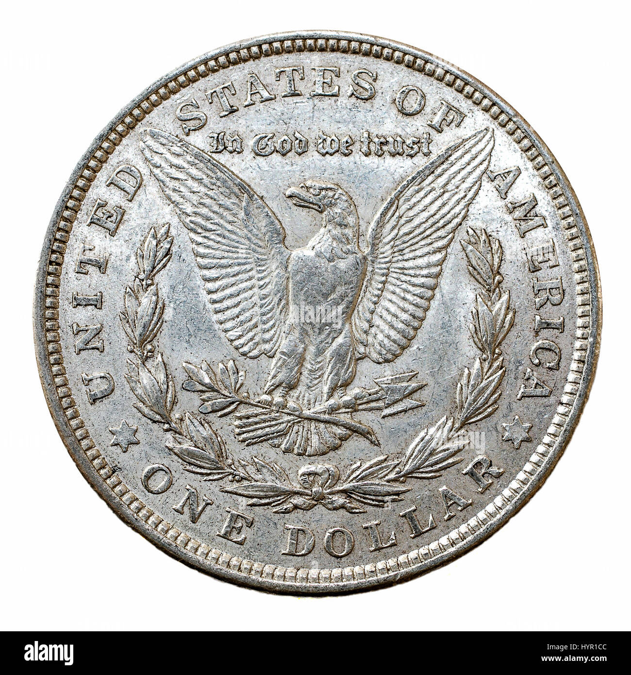 Morgan Dollar silver coin, reverse Stock Photo - Alamy