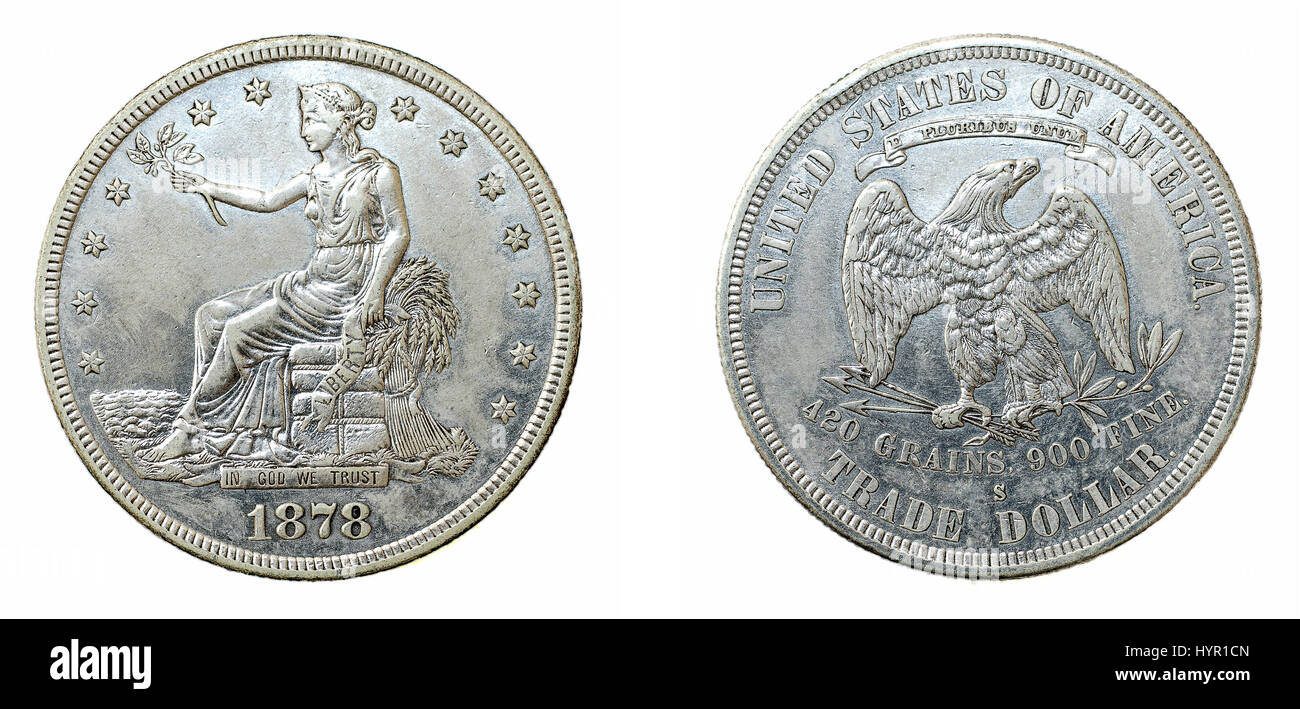 1878 Trade Dollar coin Stock Photo - Alamy