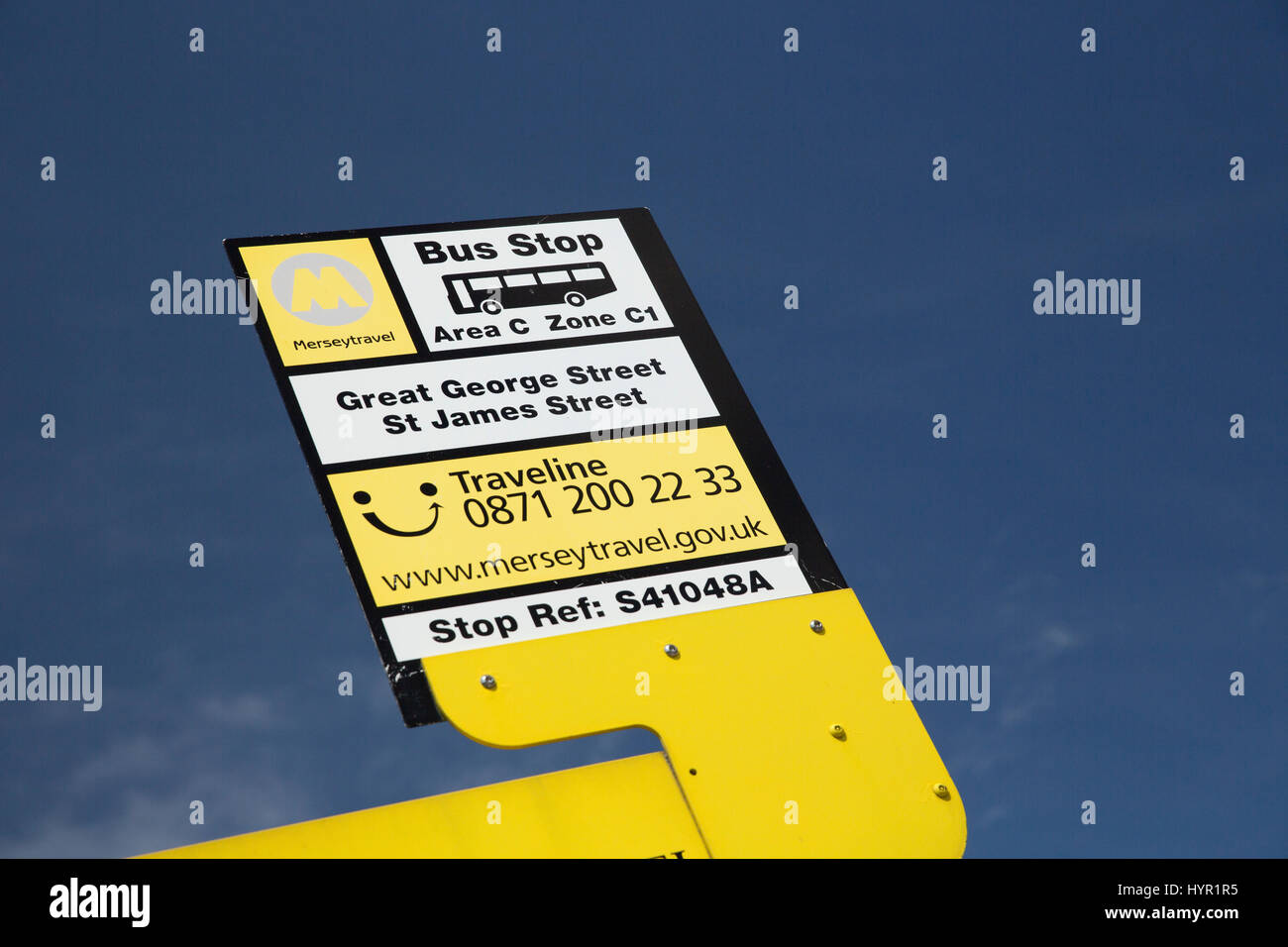 Merseytravel Bus Stop on Great George Street and St James Street ...