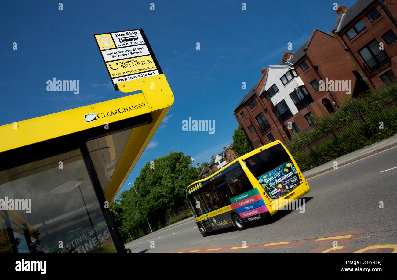 Merseytravel Bus Stop on Great George Street and St James Street ...
