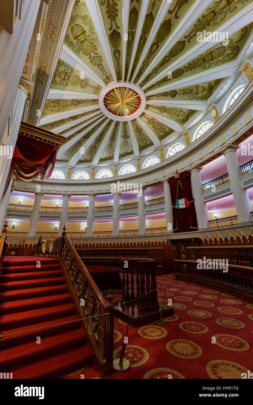 Mexico City, FEB 17: Interior view of the historical National Palace on ...