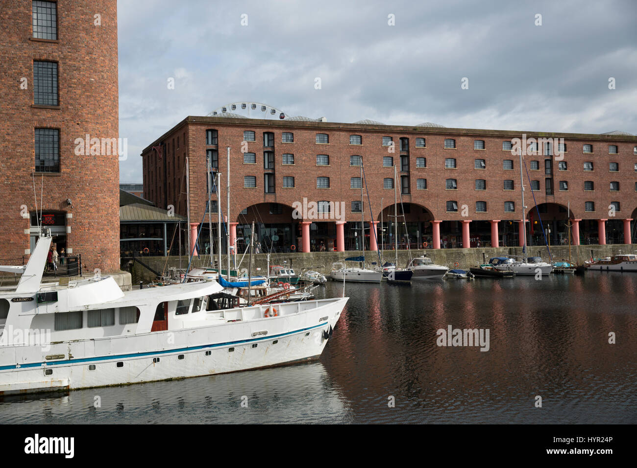 Daytime view of Albert Dock in the cultural quarter of Liverpool. Taken ...