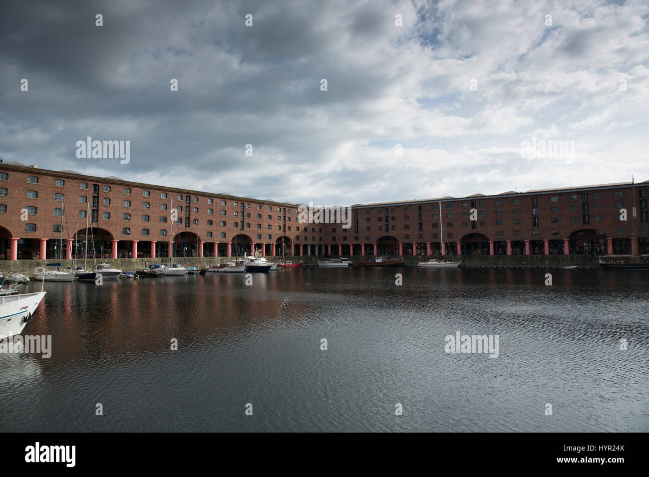 Daytime view of Albert Dock in the cultural quarter of Liverpool. Taken ...