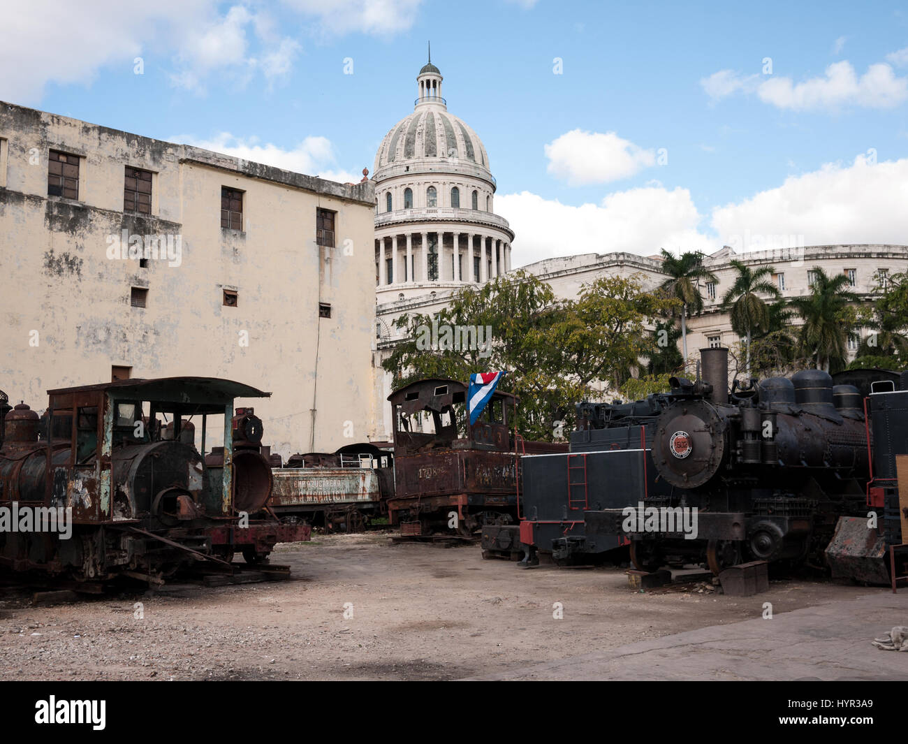 Capitol and train museum in Havana, Cuba Stock Photo - Alamy