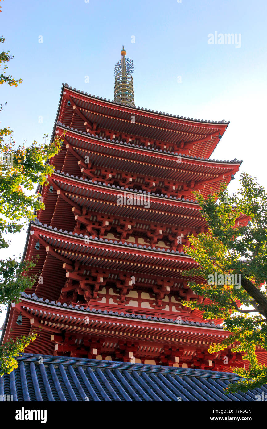 Five Story Pagoda of Sensoji Temple Asakusa Tokyo Japan Stock Photo - Alamy
