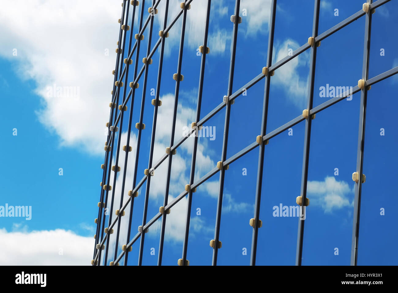 glass office building reflection sky cloud Stock Photo - Alamy