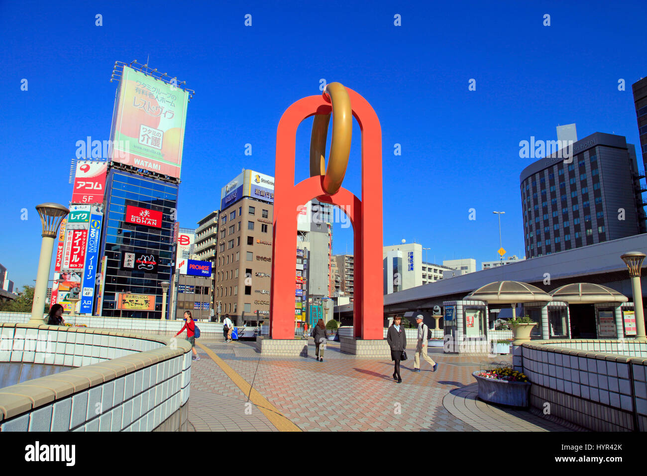 An Artwork on Pedestrian Deck in Front of Ueno Station Taito Tokyo ...