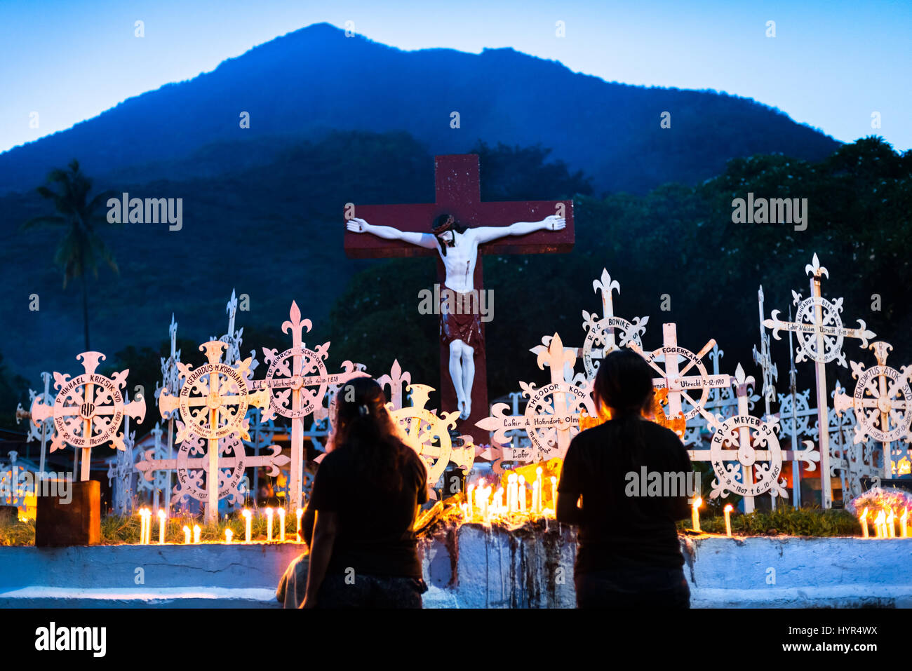 Holy week celebration pray at cemetery hi-res stock photography and ...