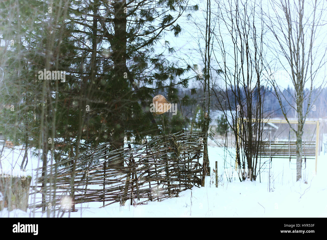 rustic village winter Stock Photo - Alamy