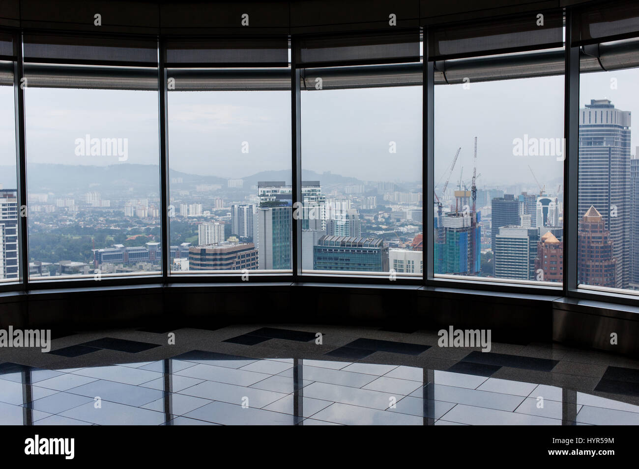 Empty room with transparent windows Stock Photo - Alamy