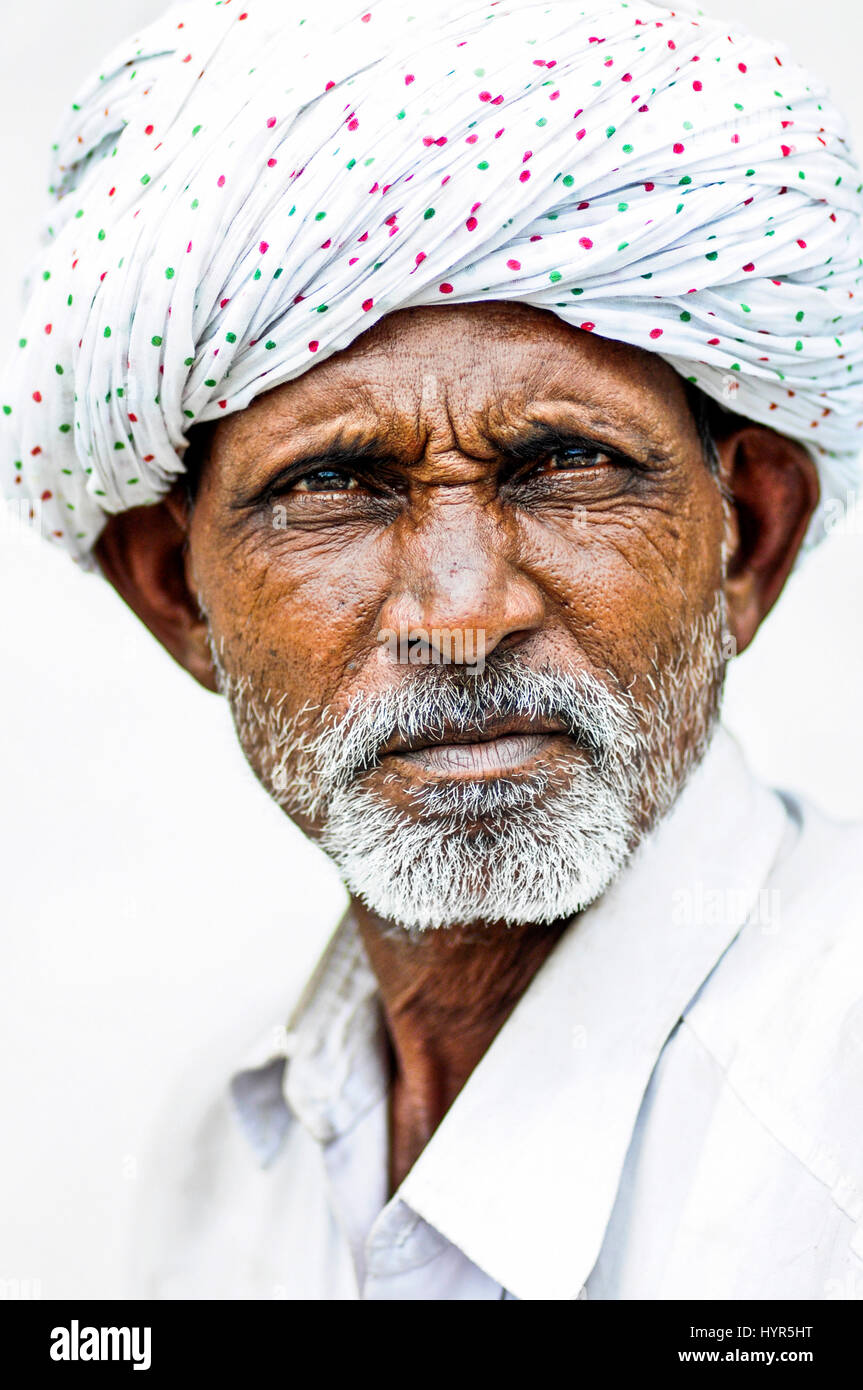 Indian farmer white turban in hi-res stock photography and images - Alamy