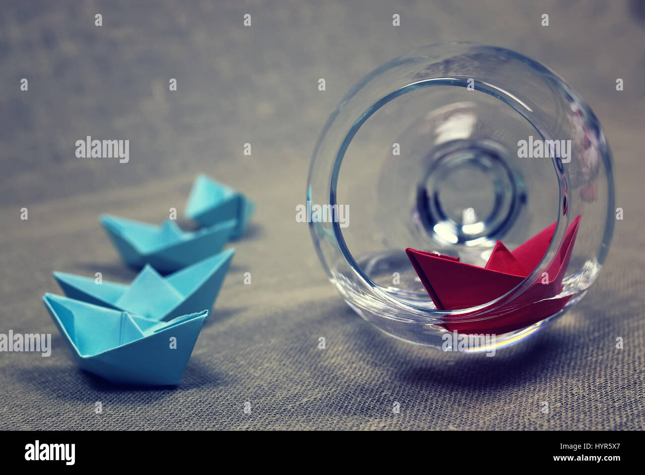 colored paper boats Stock Photo - Alamy
