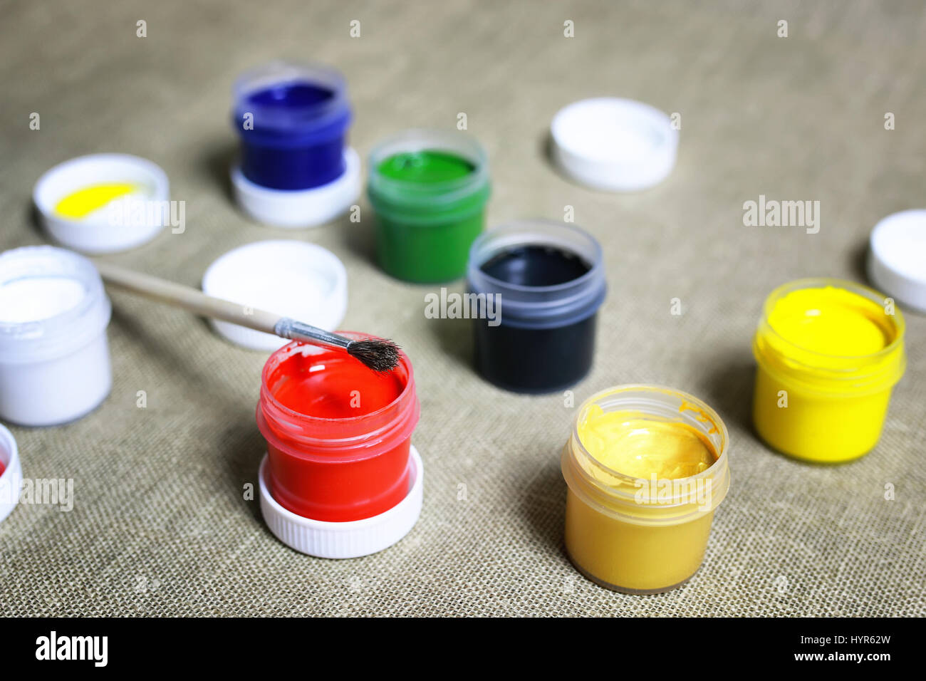 Old artist brushes can hi-res stock photography and images - Alamy